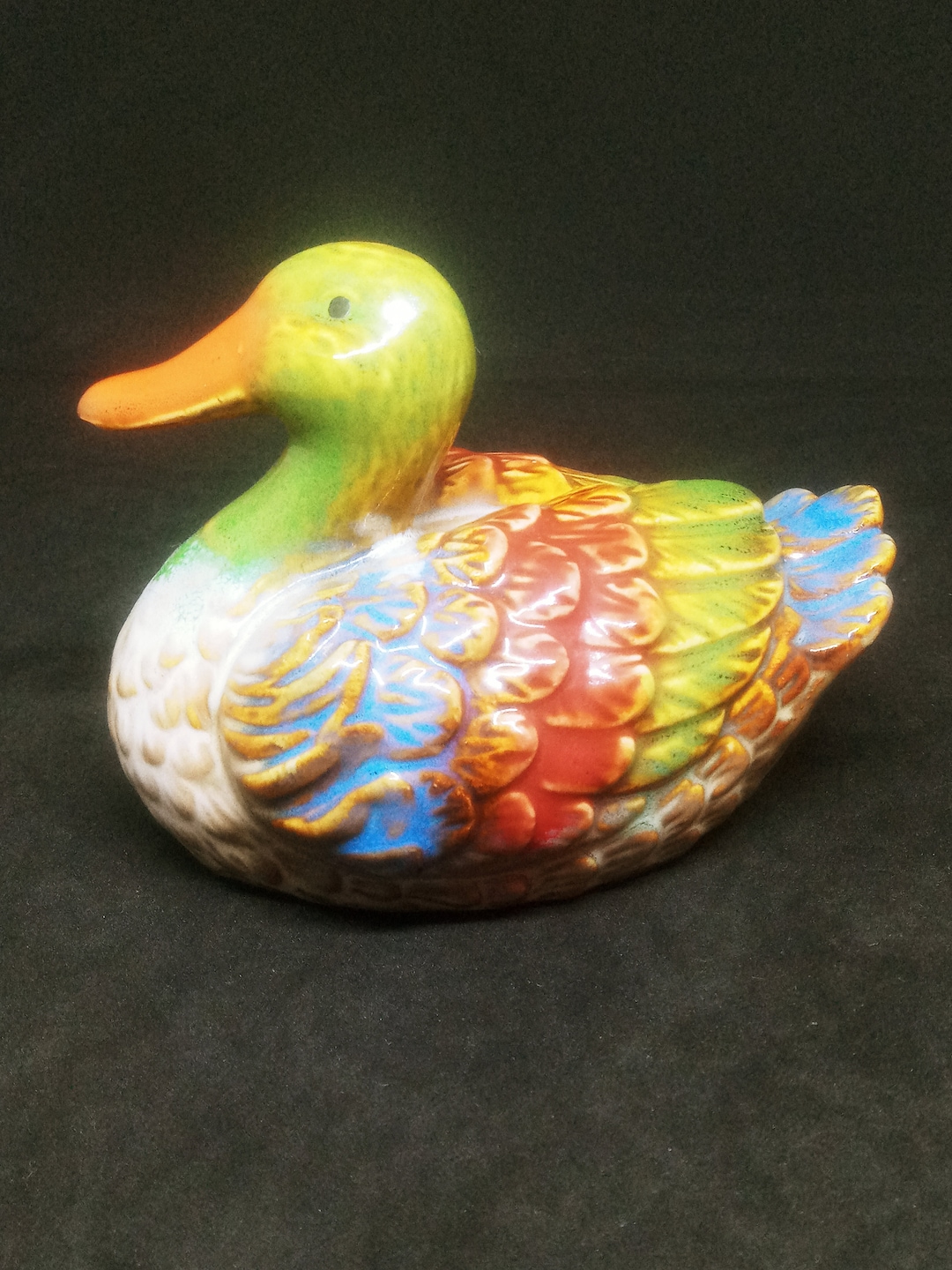 Colorful Multicolored Porcelain Duck Home Decor Figurine - Etsy
