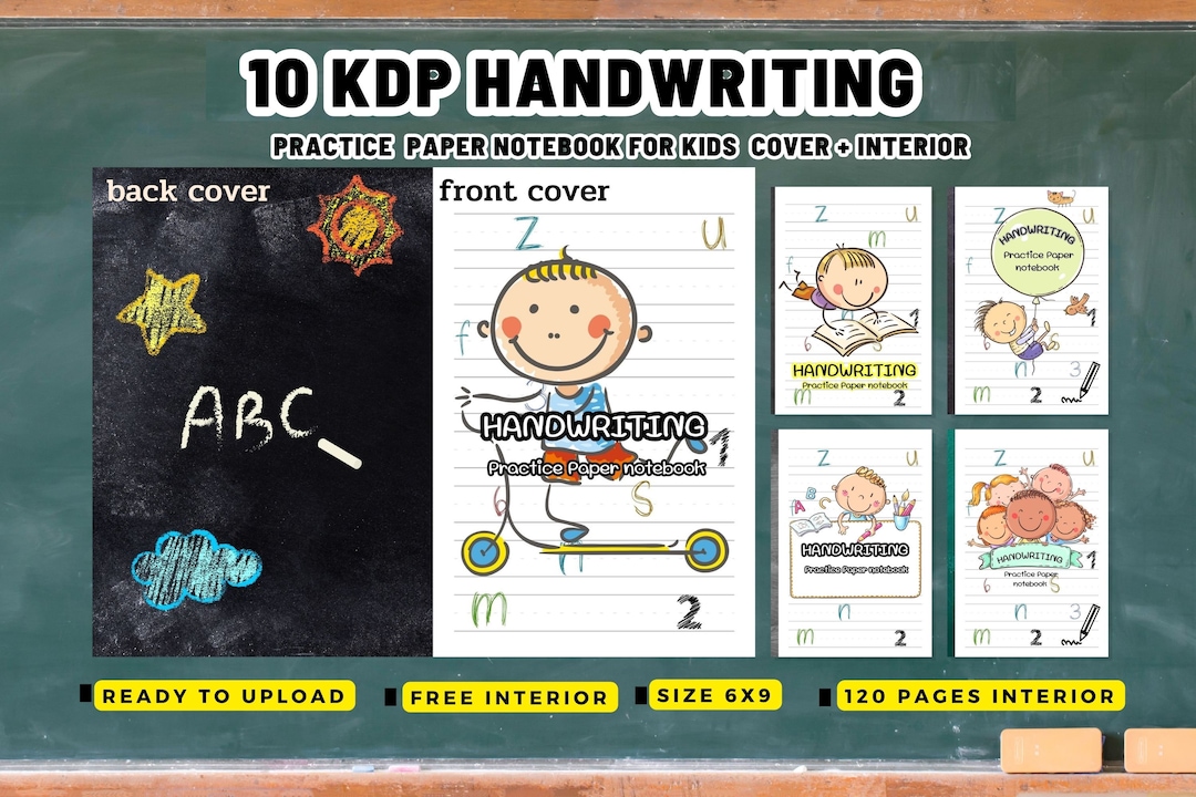Handwriting Notebook for Kids , 10 KDP Covers and 1 Interior, 120 Pages ...