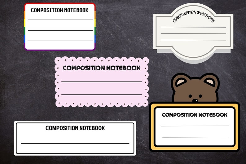 KDP 50 Bundle Name Tag for Composition Notebook Cover, PNG File - Etsy