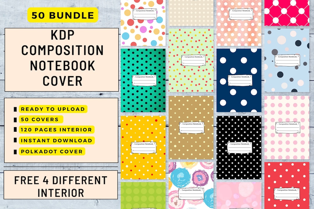 50 Buddle KDP Polkadot Composition Notebook Cover - Etsy