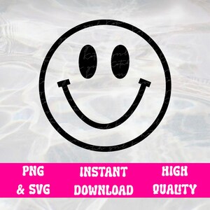 Smiley Face Svg Cute, Trendy, Digital Download, Happy Face, Smile, Png ...