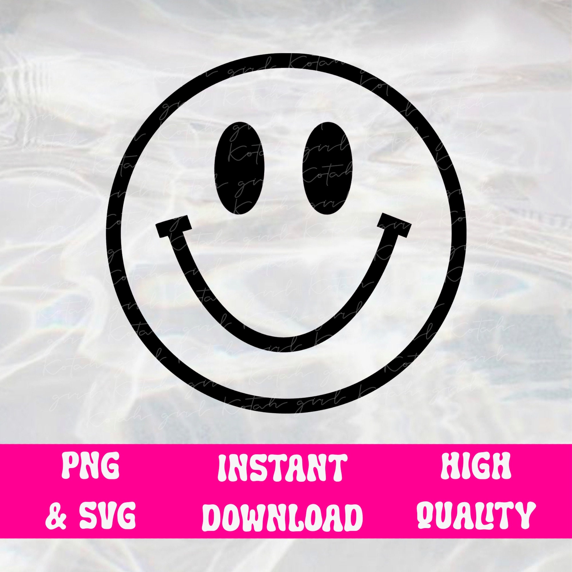 Smiley Face Svg Cute, Trendy, Digital Download, Happy Face, Smile, Png ...