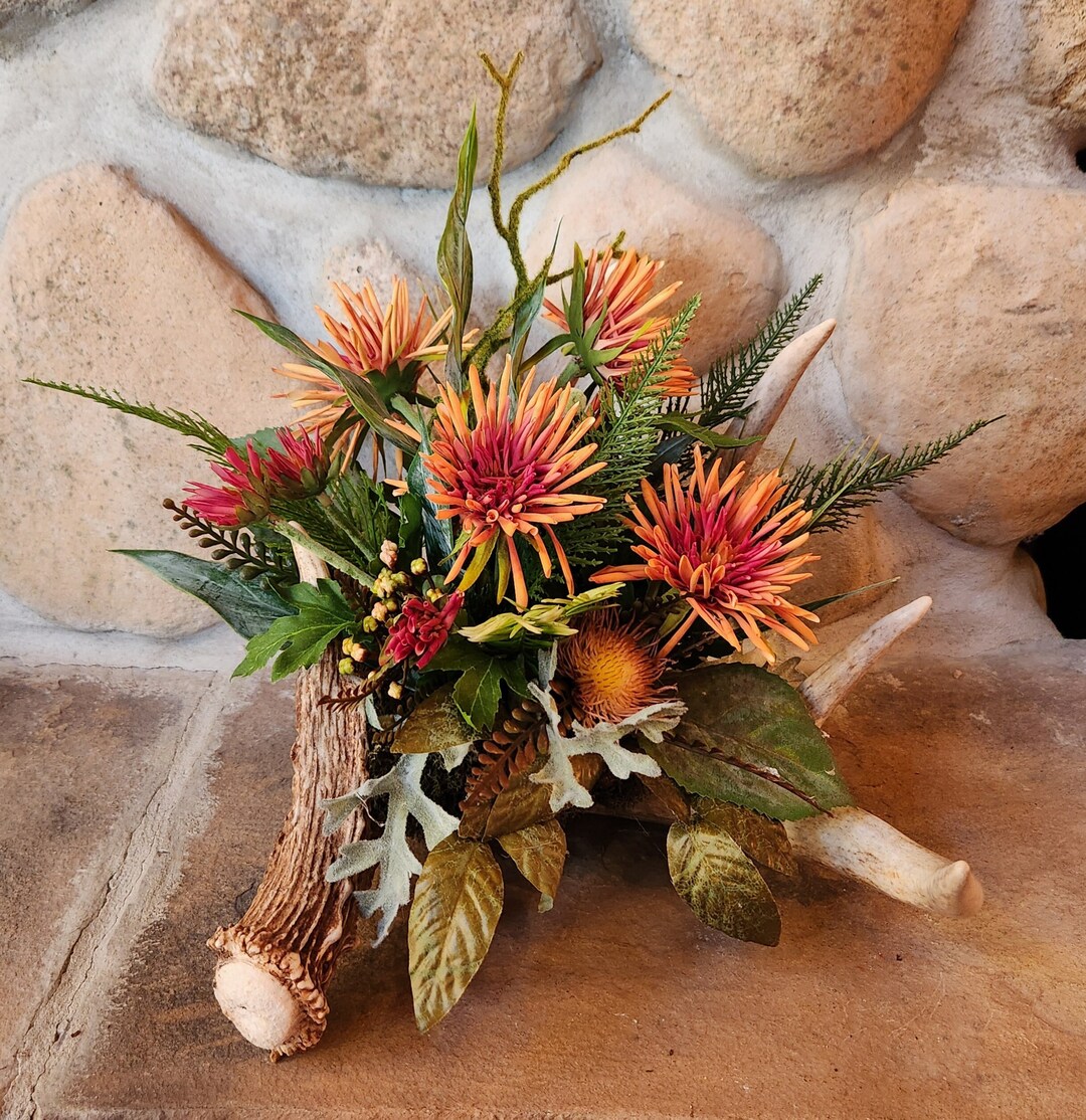 Unique Handcrafted Antler Floral Table Decor - Etsy