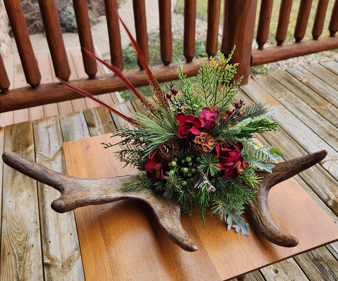Rustic Moose Antler Flower Table Decor - Etsy
