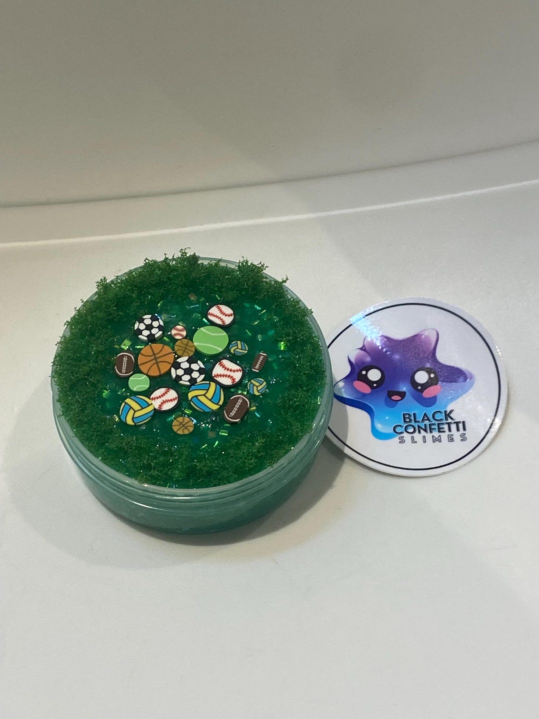 Bingsu Slime With Faux Turf, 'SPORTS DAY' Stretchy Slime, Crunchy Slime ...