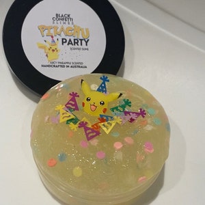 THICK CLEAR SLIME, 'pikachu Party', Sensory Play Slime, Stretchy Slime ...