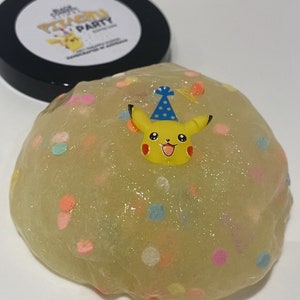 THICK CLEAR SLIME, 'pikachu Party', Sensory Play Slime, Stretchy Slime ...
