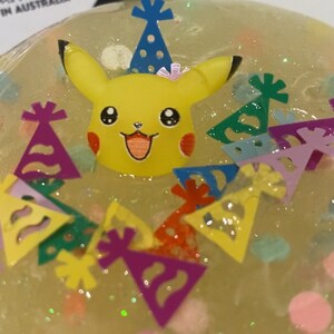 THICK CLEAR SLIME, 'pikachu Party', Sensory Play Slime, Stretchy Slime ...