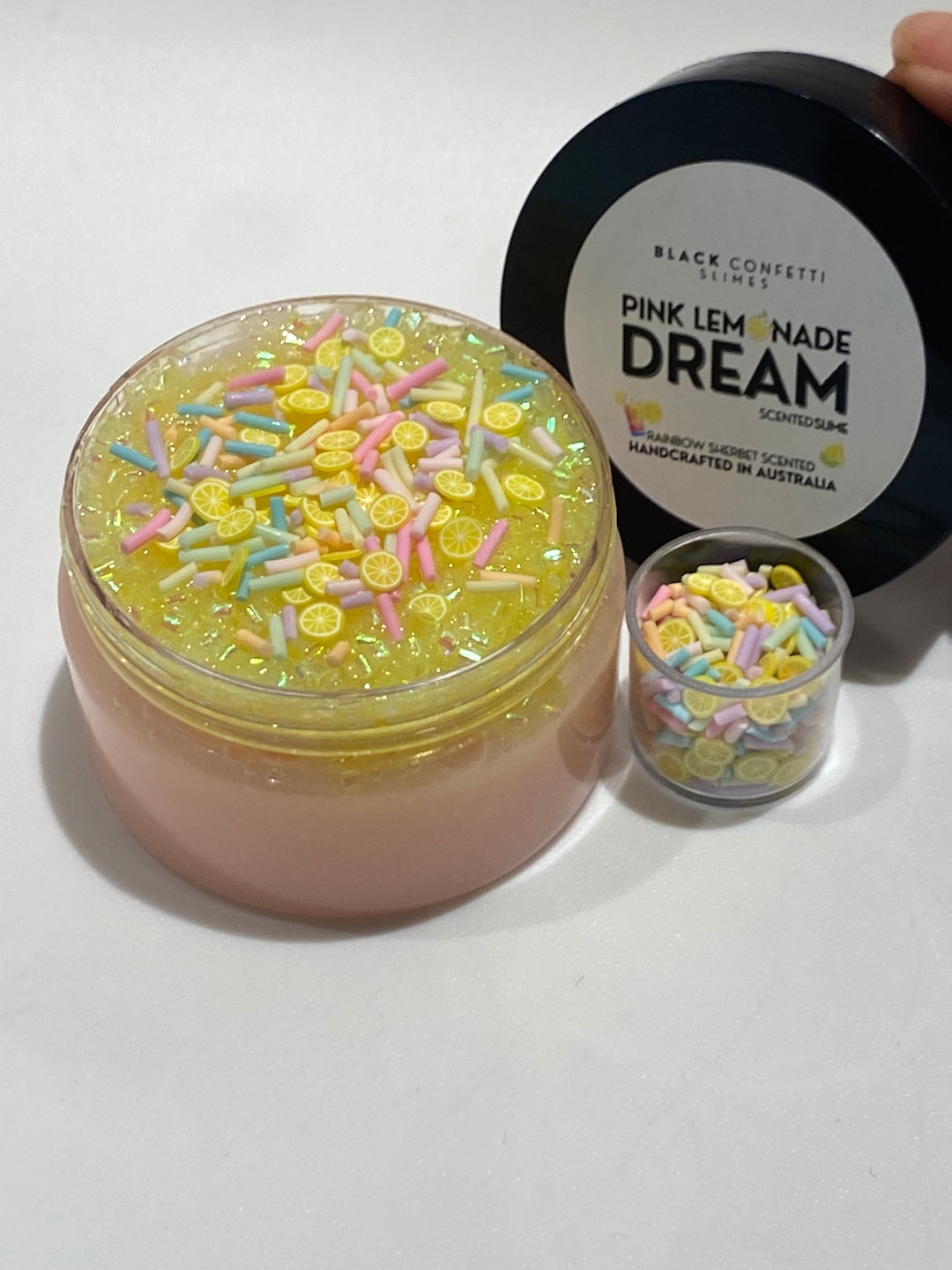 JELLY Slime and BINGSU Slime, 'pink Lemonade' , Crunchy Slime, Stretchy ...