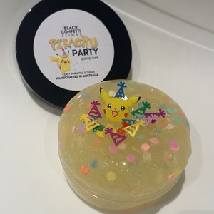 THICK CLEAR SLIME, 'pikachu Party', Sensory Play Slime, Stretchy Slime ...