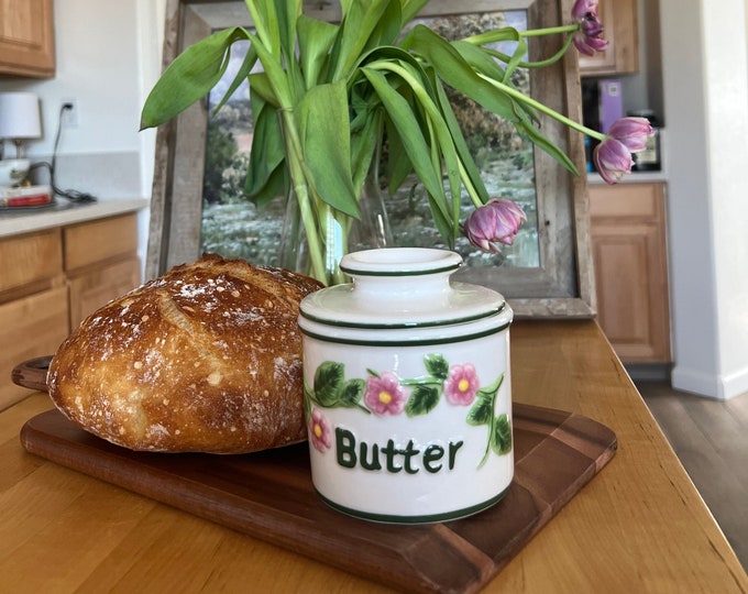 Vintage Floral Butter Bell, French Butter Bell, Vintage Ceramic Floral ...