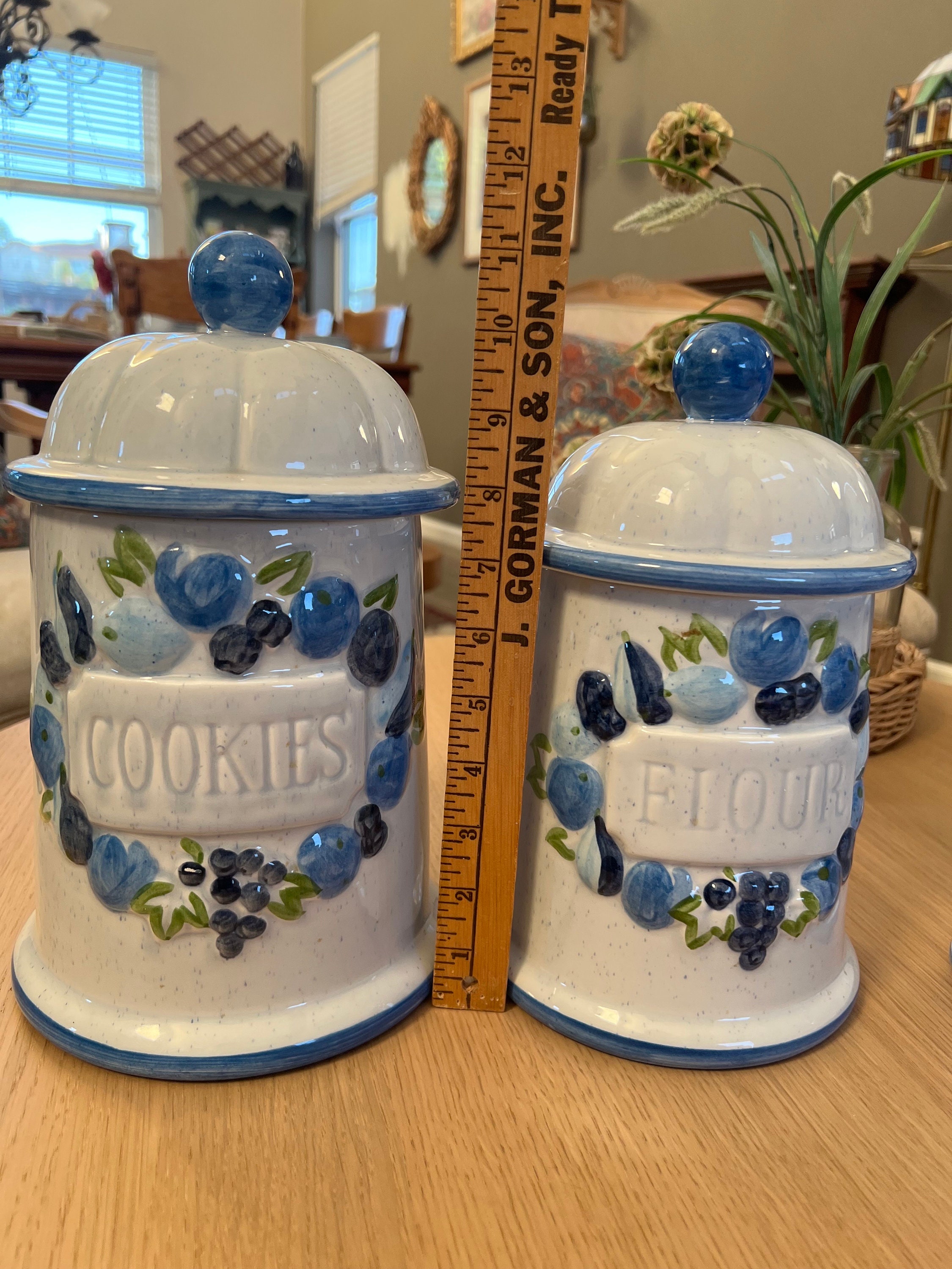 Vintage Ceramic Kitchen Canisters Set Coquette Kitchen Boho - Etsy