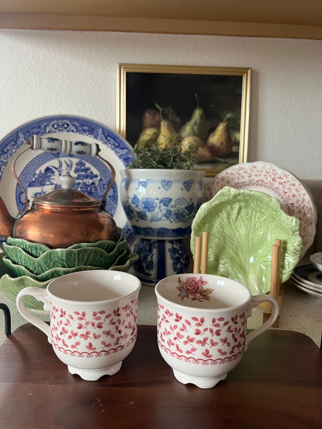 Vintage Nikko Ironstone Cameo Rose Tea Coffee Cups Set of 2 ...
