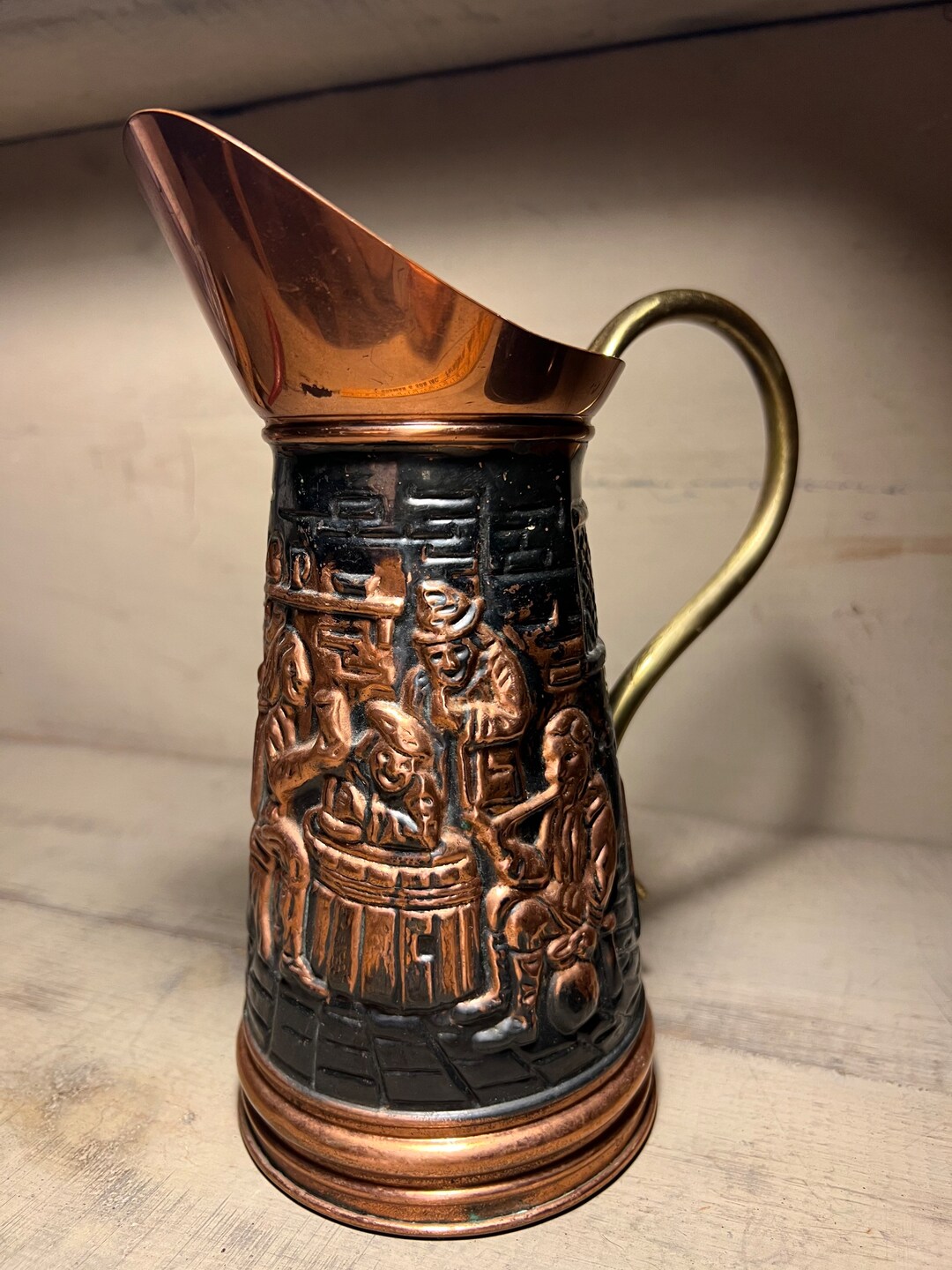 Vintage Decorative Copper Pitcher Embossed Jug Copper Decor - Etsy
