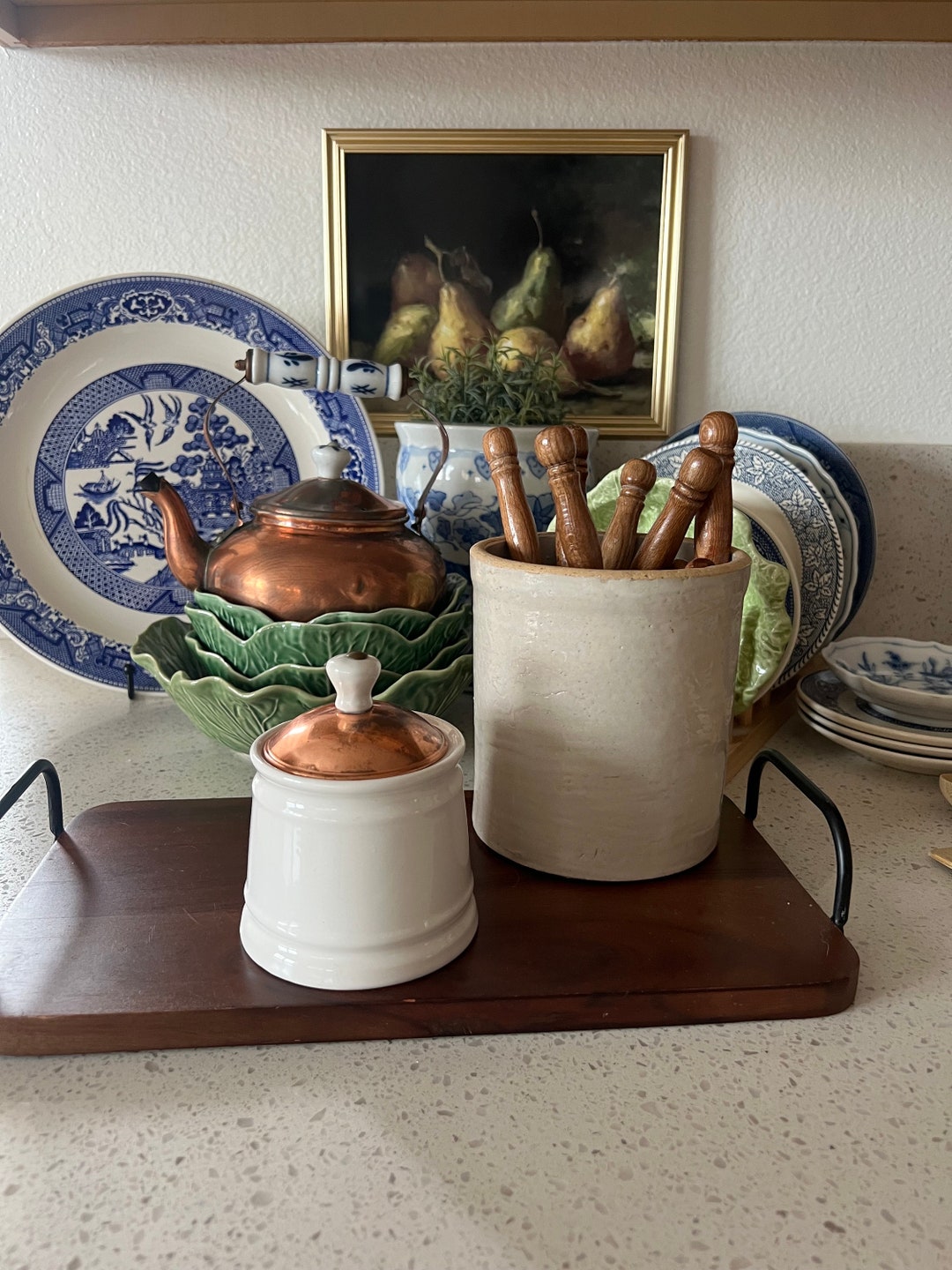 Vintage Porcelain Condiment Bowl With Copper Lid, Sugar Bowl, Chili Oil ...