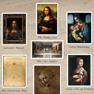 Stickers of Artist Leonardo Da Vinci Paintings - Waterproof Matte ...