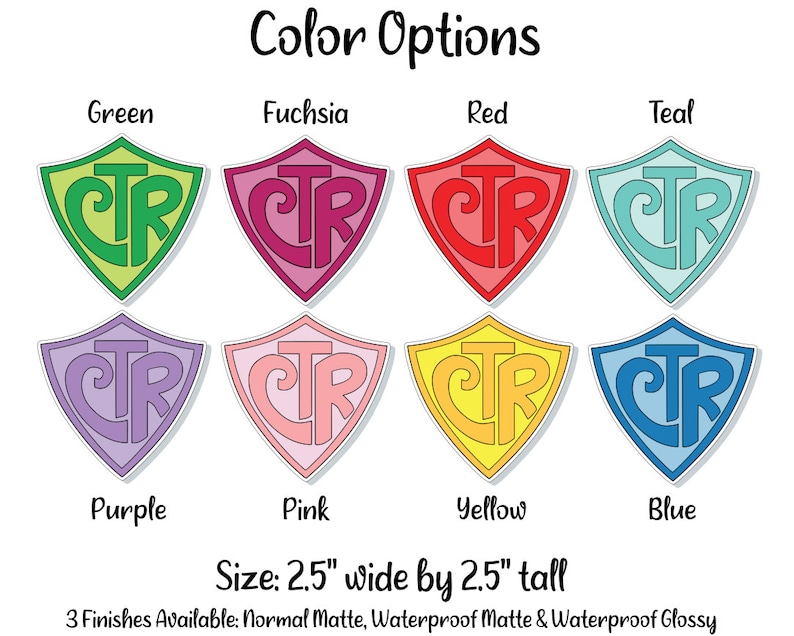CTR Choose the Right Shield Sticker - LDS Christian Youth Primary ...