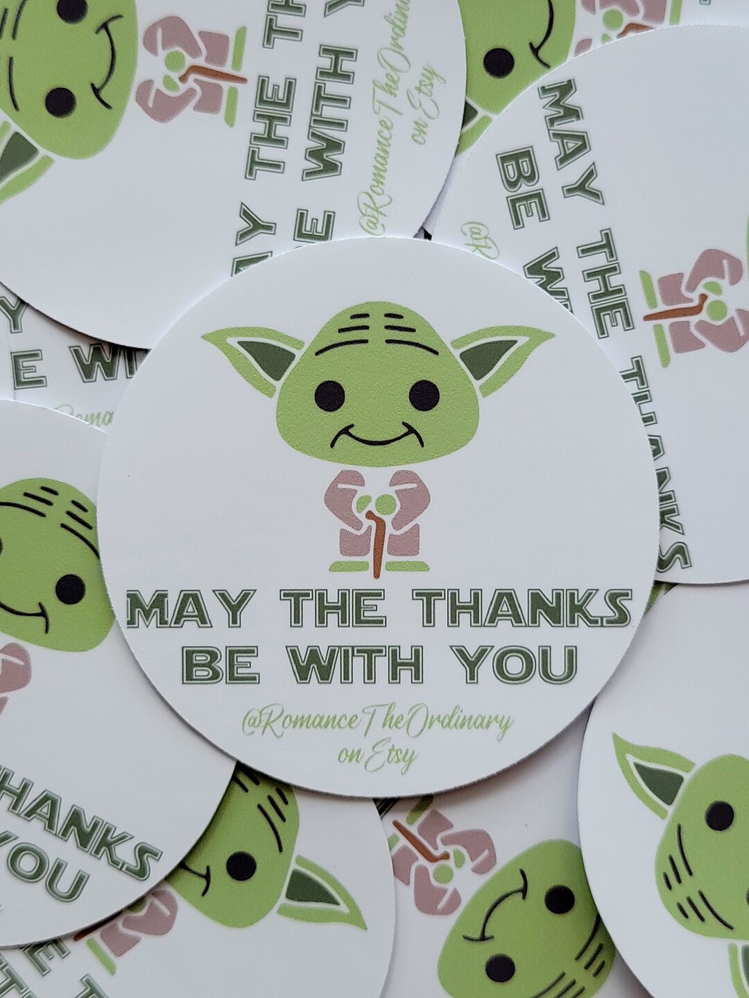 Yoda Star Wars Customizable Thank You Stickers - May the Thanks Be With ...