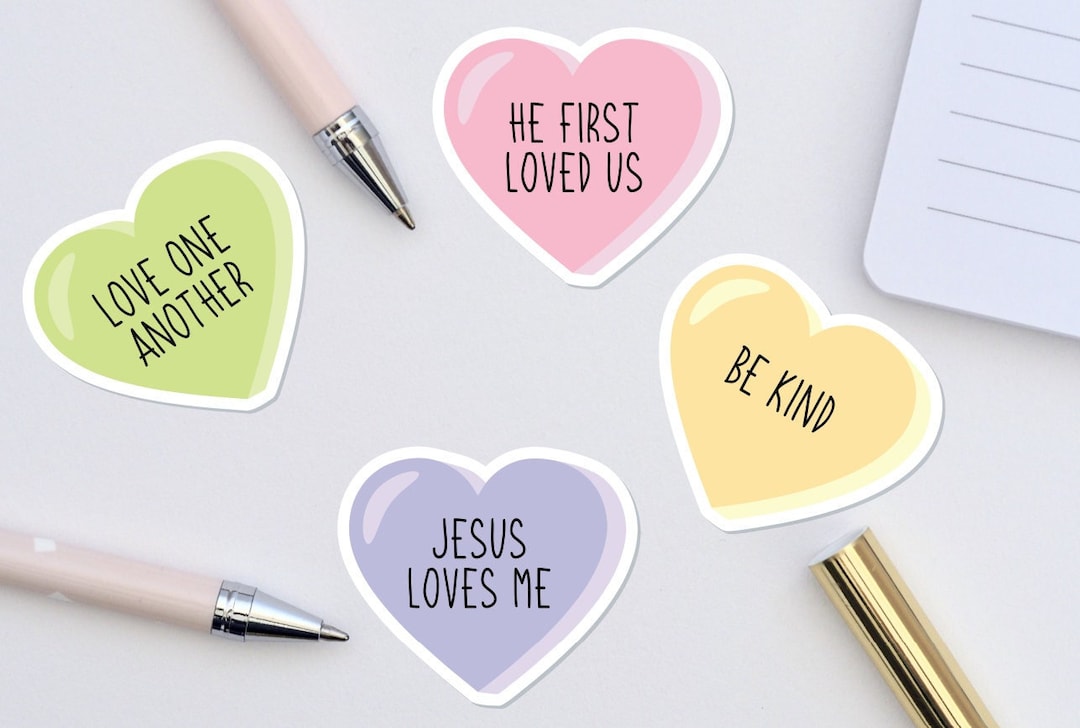 Religious Conversation Hearts Waterproof Stickers Valentine's Day Gift ...