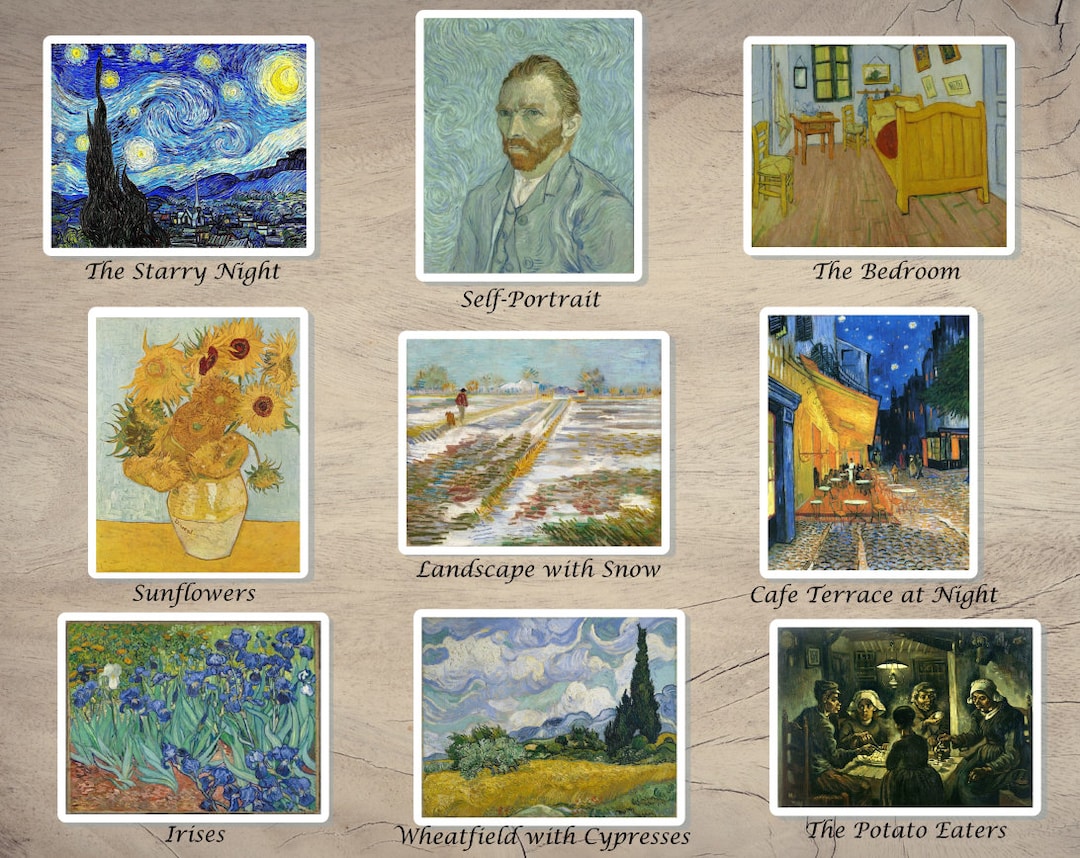 Stickers of Van Gogh Paintings - Waterproof Matte- Perfect for Bottles ...