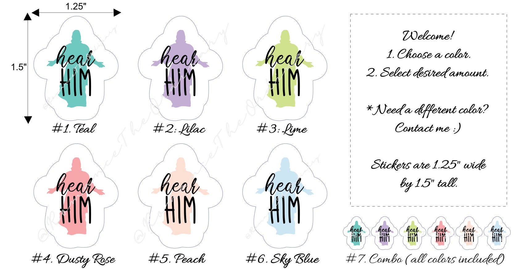 Hear Him - Jesus Christ Stickers - Easy-to-peel - Religious Christian ...