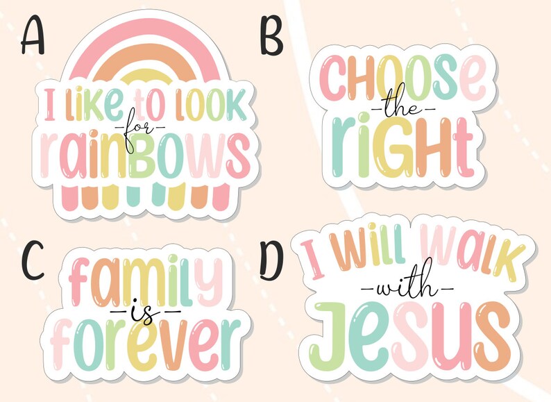 Stickers LDS Christian Children Primary | I Like to Look for Rainbows ...