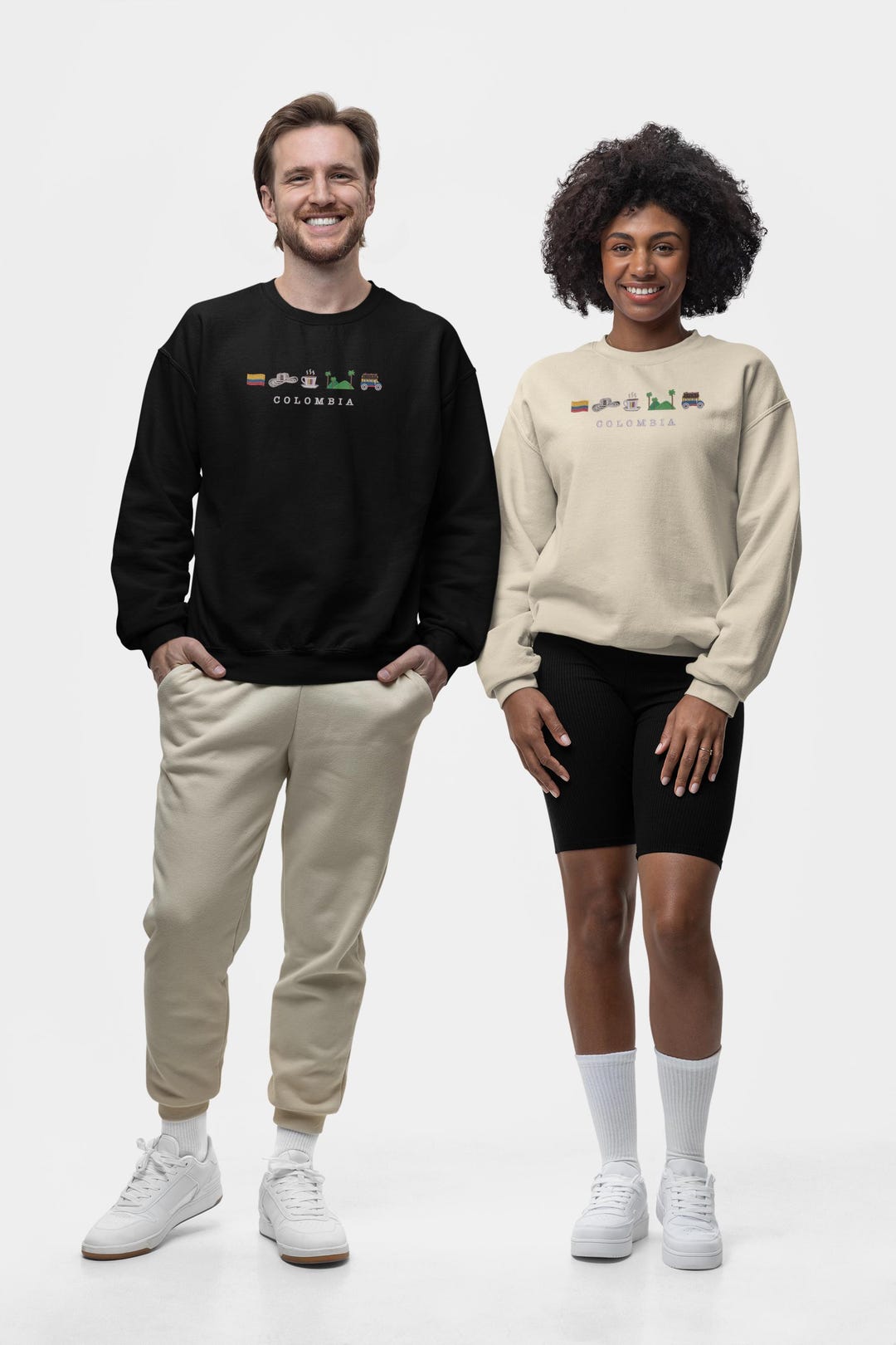 Colombian Flag Icons Embroidered Sweatshirt Colombian Mothers Day Gift ...