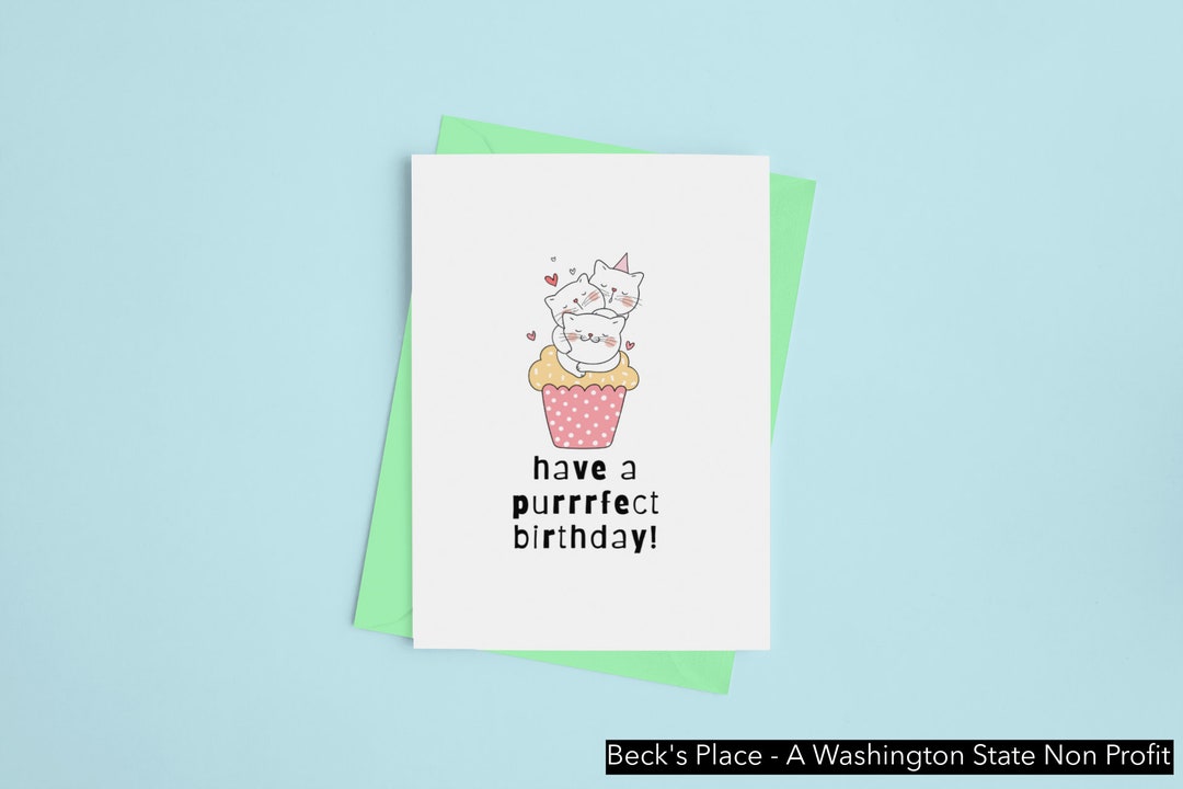 Have a Purrfect Day Cat Themed Card by Beck's Place - Etsy