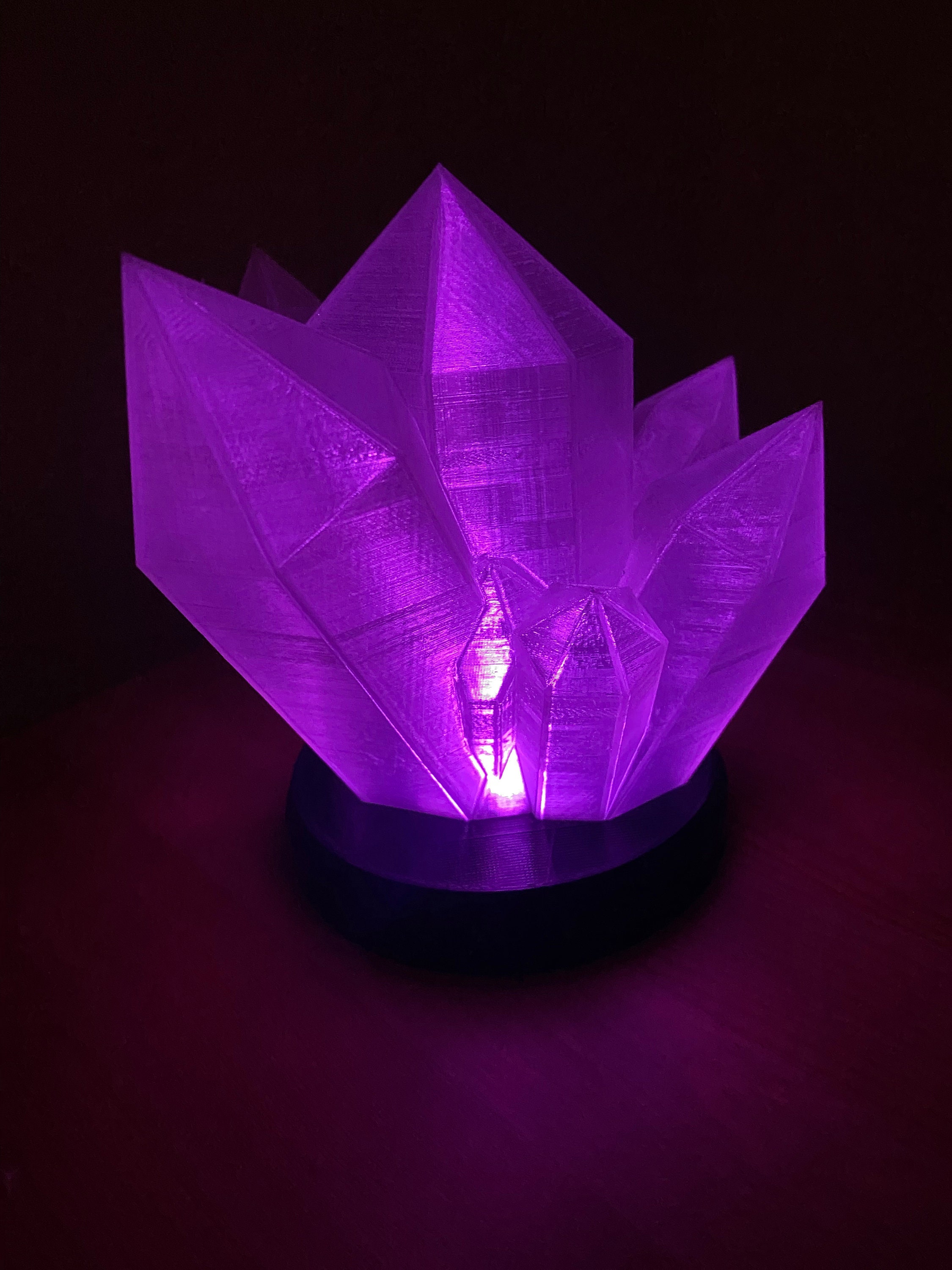 RGB LED Crystal Lamp Battery Powered 3D Printed - Etsy