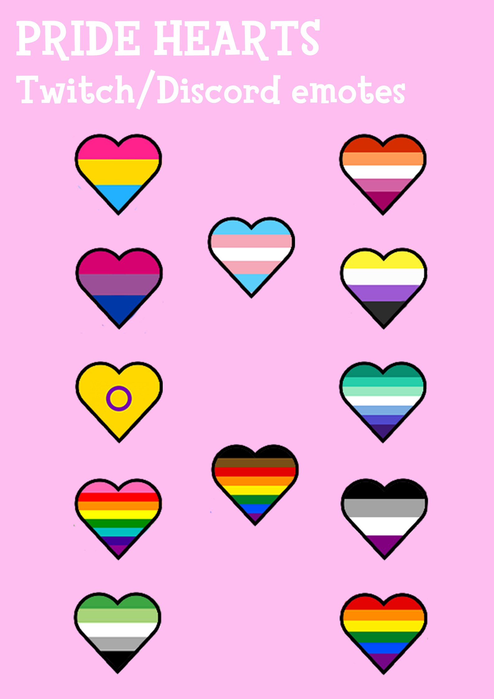 Pride Hearts | Twitch Emotes | Discord Emotes | 18 FLAGS | - Etsy