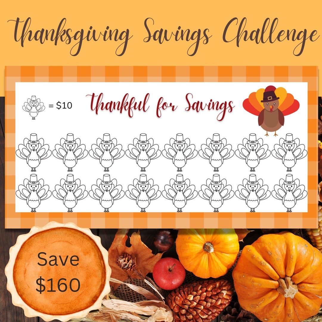 Thanksgiving Savings Challenge Cash Budgeting November Cash - Etsy