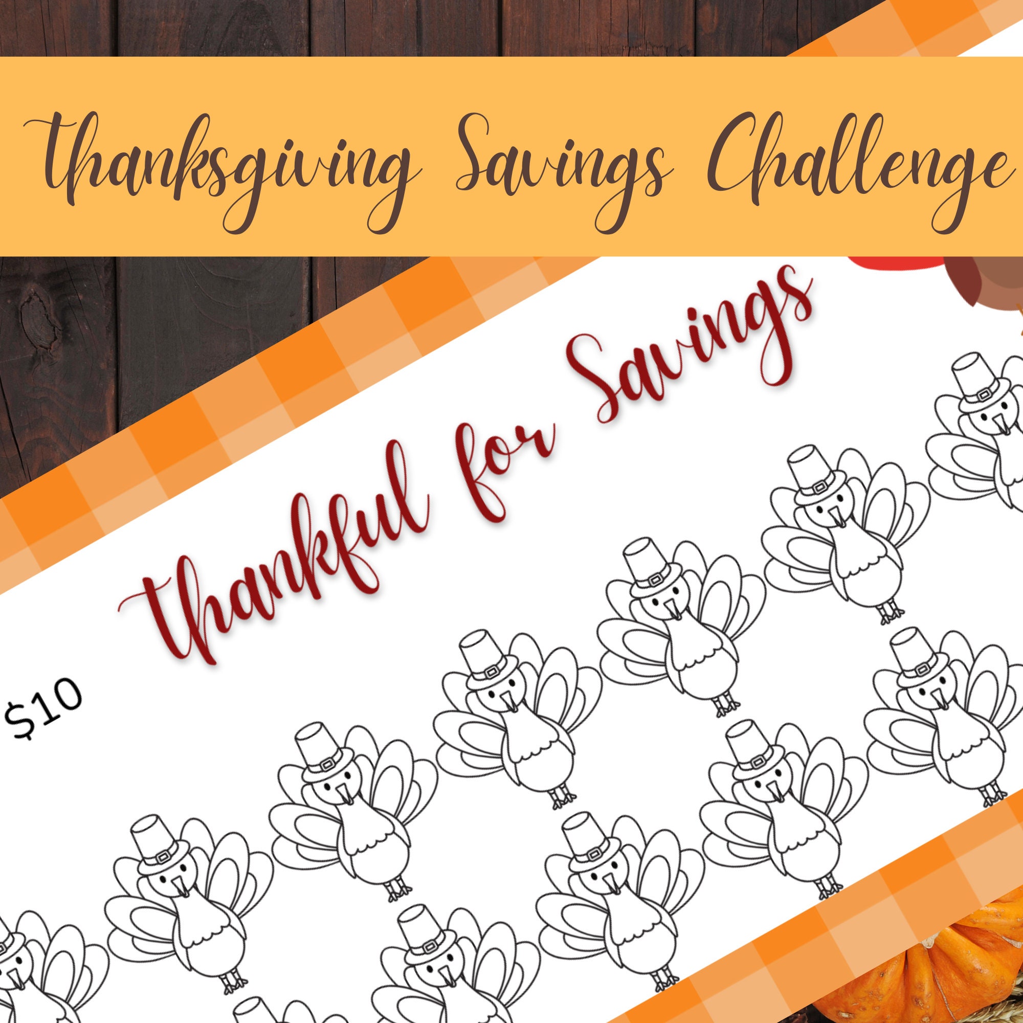 Thanksgiving Savings Challenge Cash Budgeting November Cash - Etsy