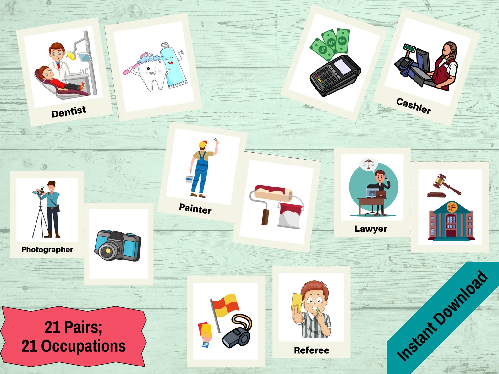 42 Occupation / Job Flashcards & 12 Community Helper Matching by ...