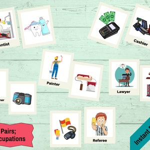 42 Occupation / Job Flashcards & 12 Community Helper Matching by ...
