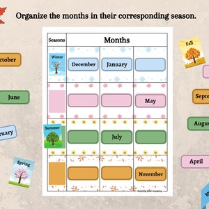 Kids Calendar Printable, Daily Perpetual Wall Calendar, Homeschool ...