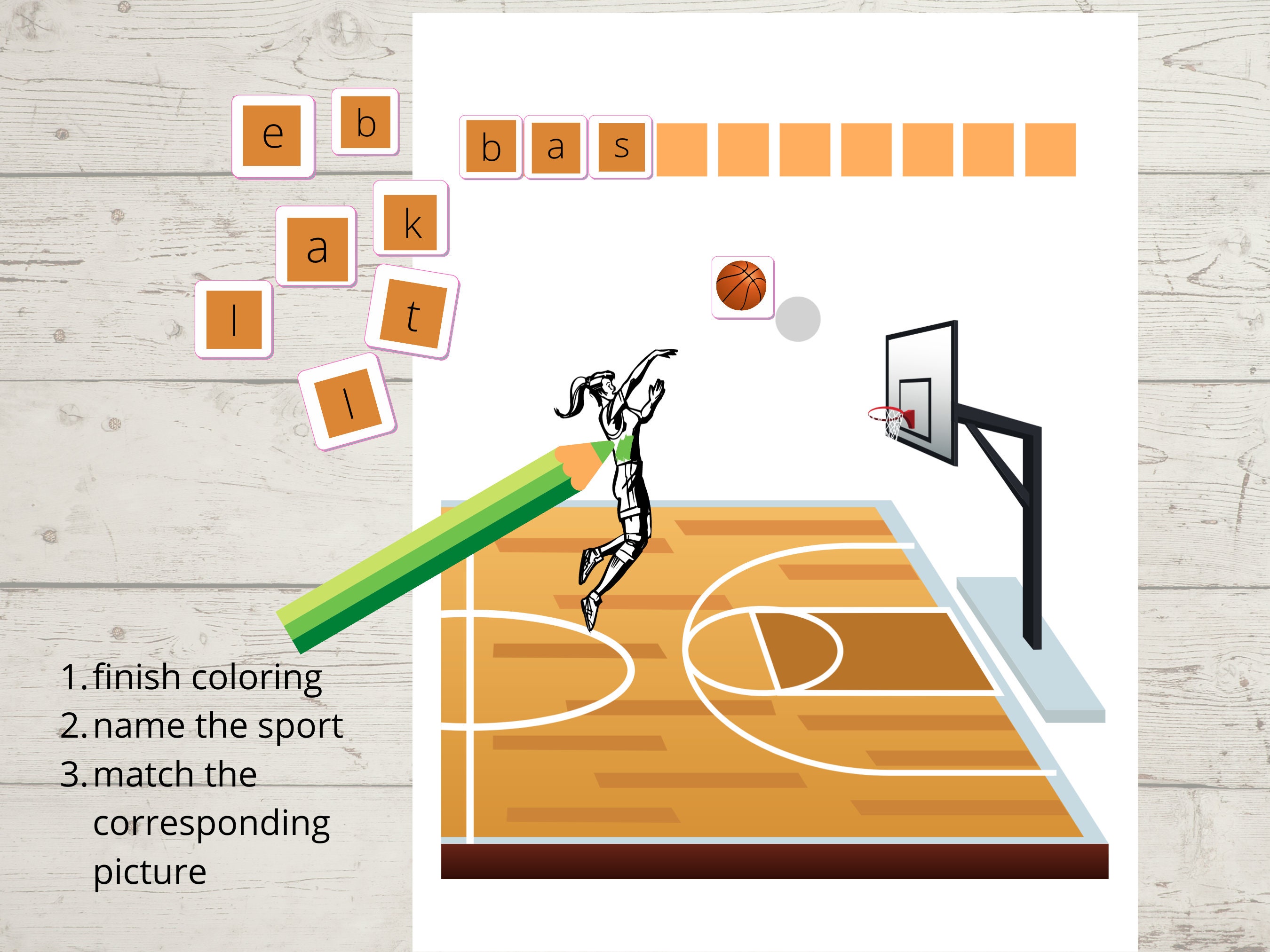 Sports Matching Activity Printable Kids Learning Activity Home School ...