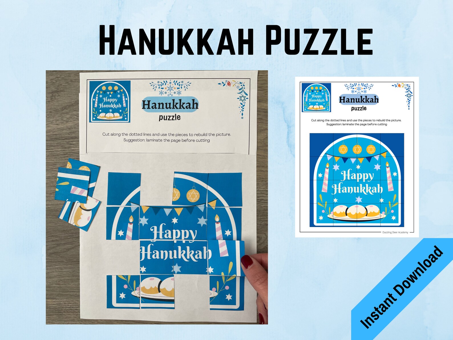 Hanukkah Activity Pack & Game Bundle for Kids Menorah Art and Craft ...