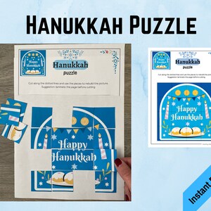 Hanukkah Activity Pack & Game Bundle for Kids; Menorah Art and Craft ...