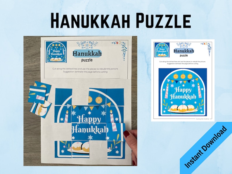 Hanukkah Activity Pack & Game Bundle for Kids Menorah Art and Craft ...