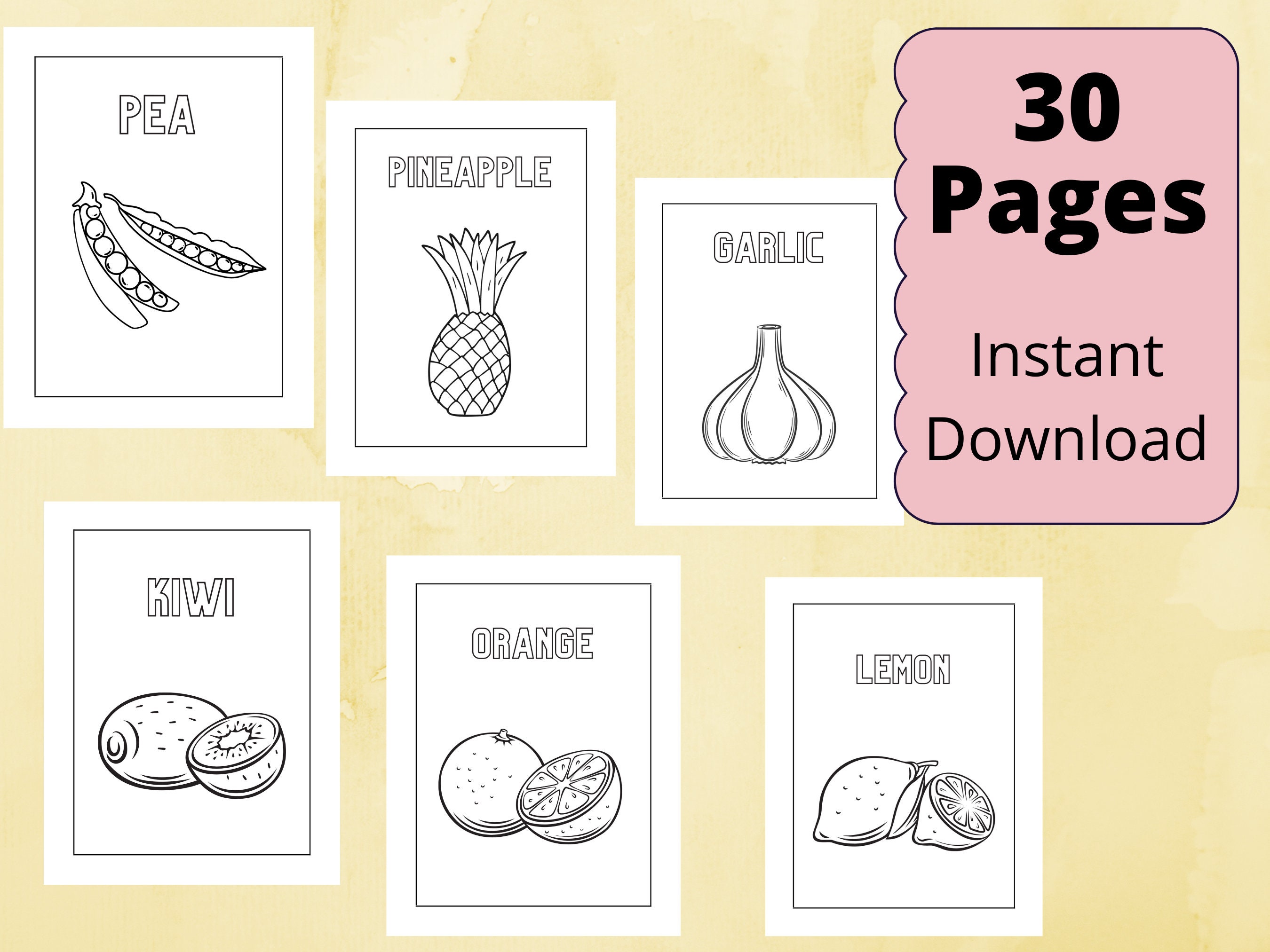 30 Fruits And Vegetables Coloring Pages Printable Instant Download Etsy 30-fruits-and-vegetables-coloring-pages-printable-instant-download-etsy