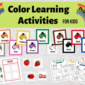 Color Learning Activities for Kids, Printable, Color Flashcards, Color ...