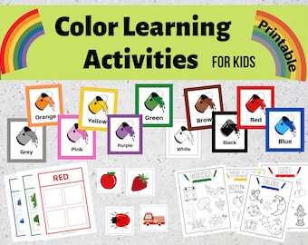 Learn Colors 12 Flashcards for Toddler Preschool Learning - Etsy