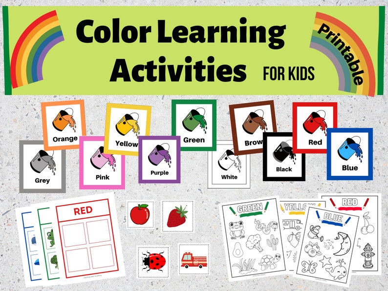 Color Learning Activities for Kids, Printable, Color Flashcards, Color ...