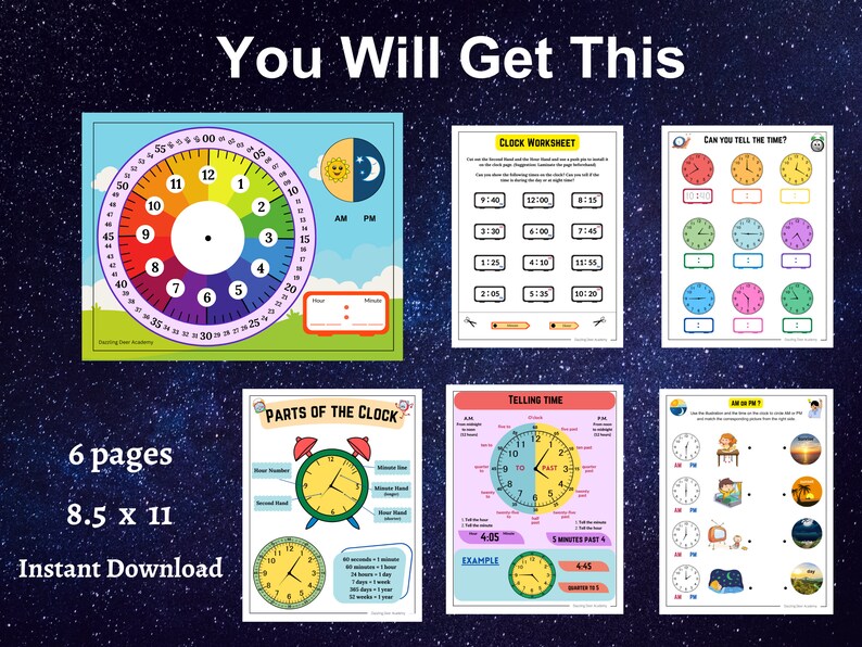 Learn to Tell Time Printable Activity, Telling Time Worksheet ...