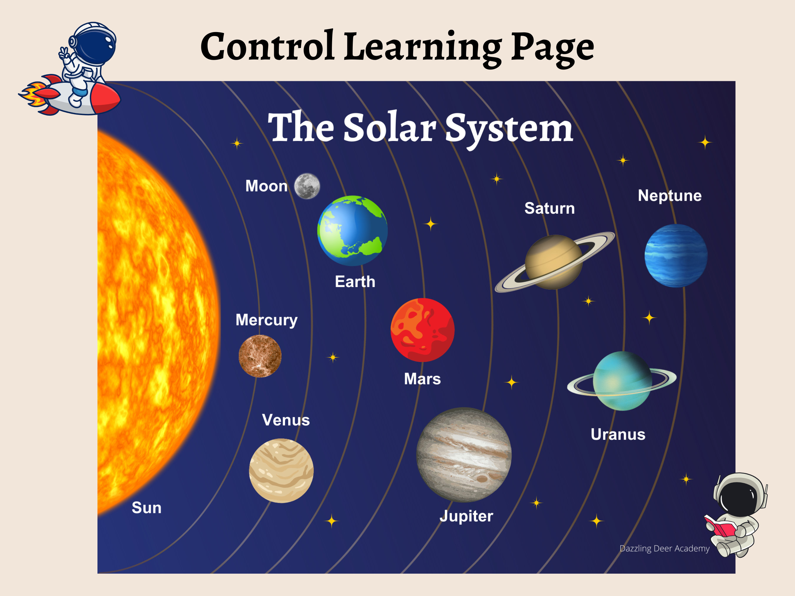 Solar System Printable Learning Activity for Kids, Planet Matching ...