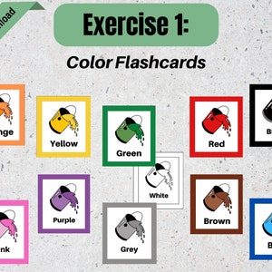 Color Learning Activities for Kids, Printable, Color Flashcards, Color ...