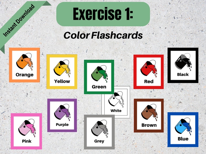 Color Learning Activities for Kids, Printable, Color Flashcards, Color ...
