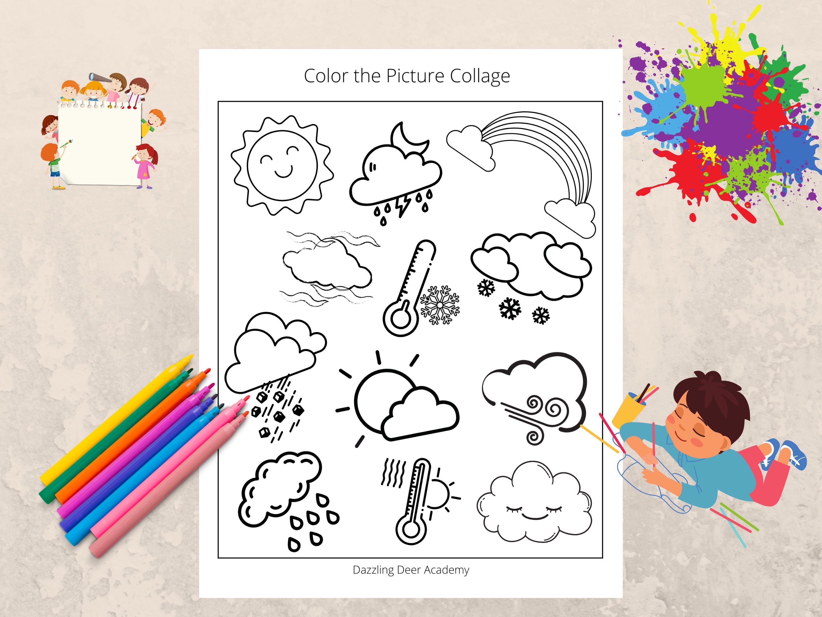 Weather Flashcards & Learning Activity for Kids, Printable Montessori ...