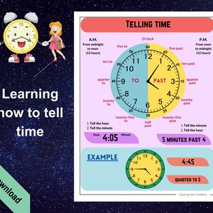 Learn to Tell Time Printable Activity, Telling Time Worksheet ...