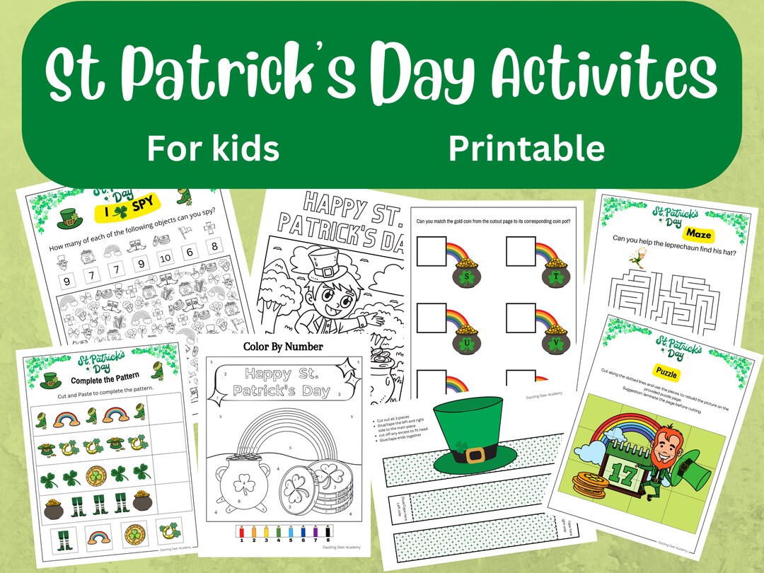 St. Patrick's Day Printable Activities for Kids, Preschool Printable ...